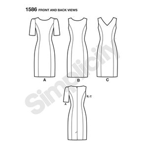 Misses' & Plus Size Amazing Fit Dress Simplicity Sewing Pattern 1586 ...