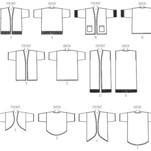 Misses Open-front Kimonos Butterick Sewing Pattern B6176 - Etsy