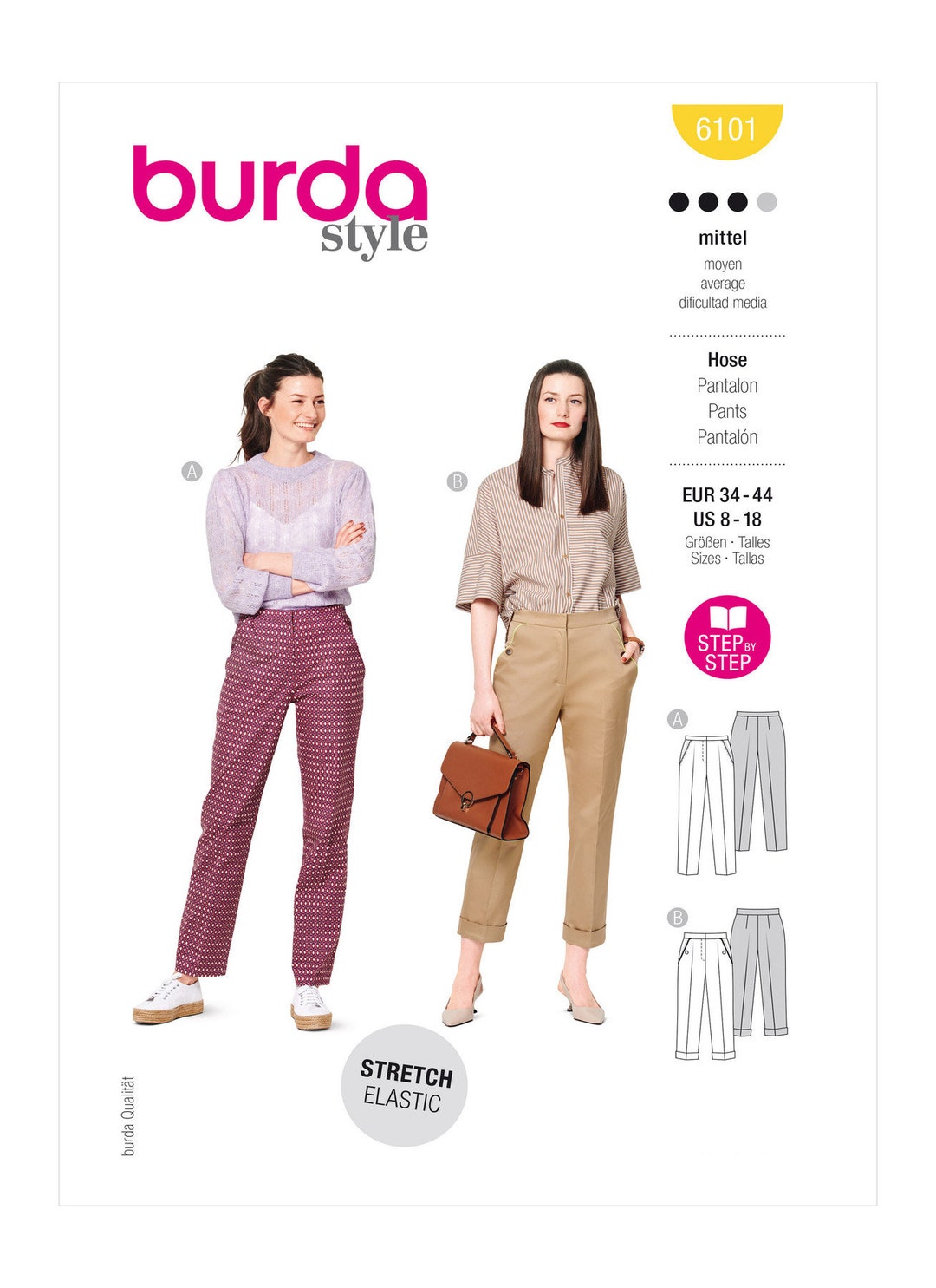 Misses' Trousers & Pants Burda Style Sewing Pattern 6101 Uncut, FF - Etsy