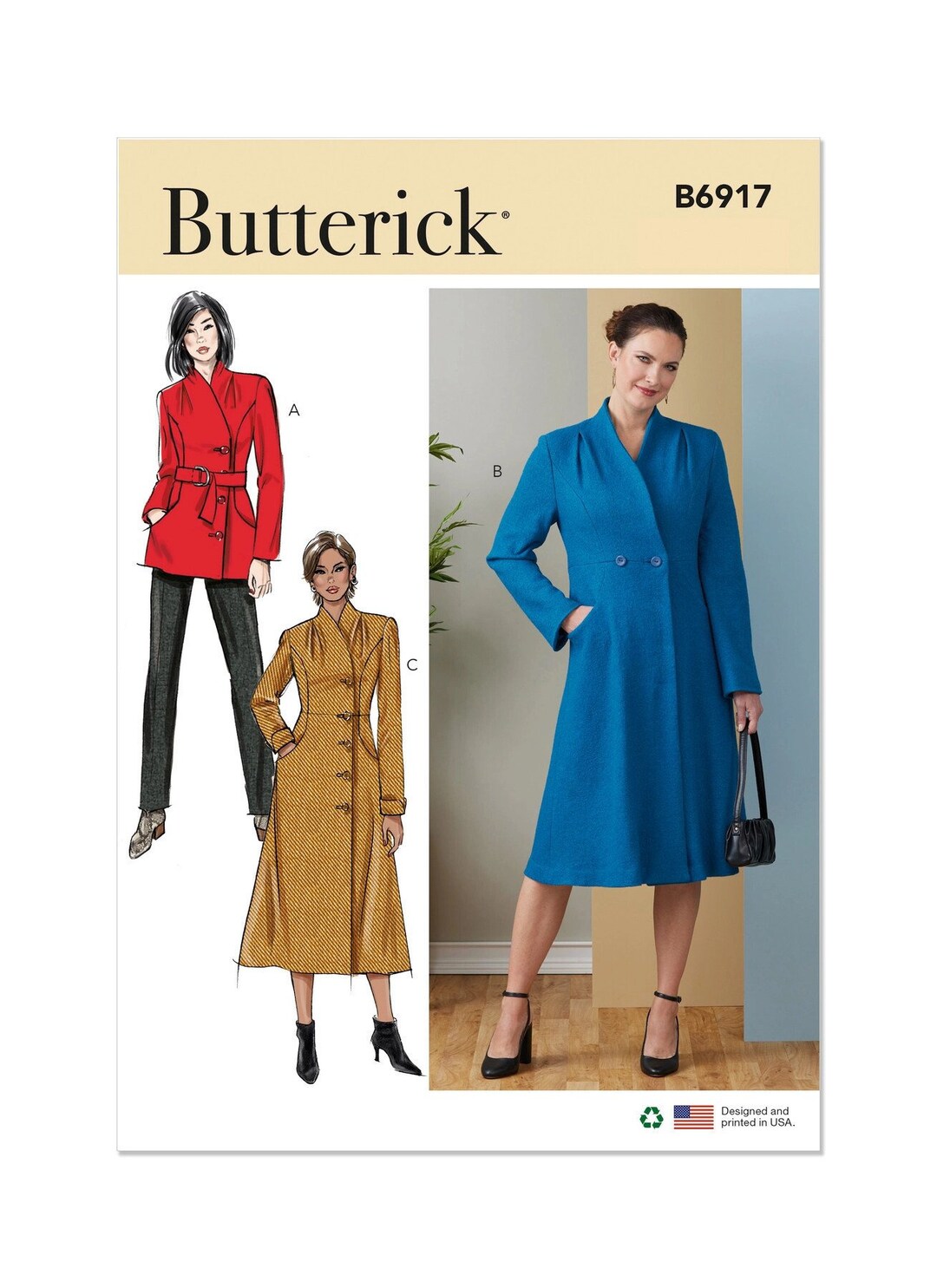 Out of Print Misses' Coat Butterick Sewing Pattern B6917 Uncut, FF - Etsy