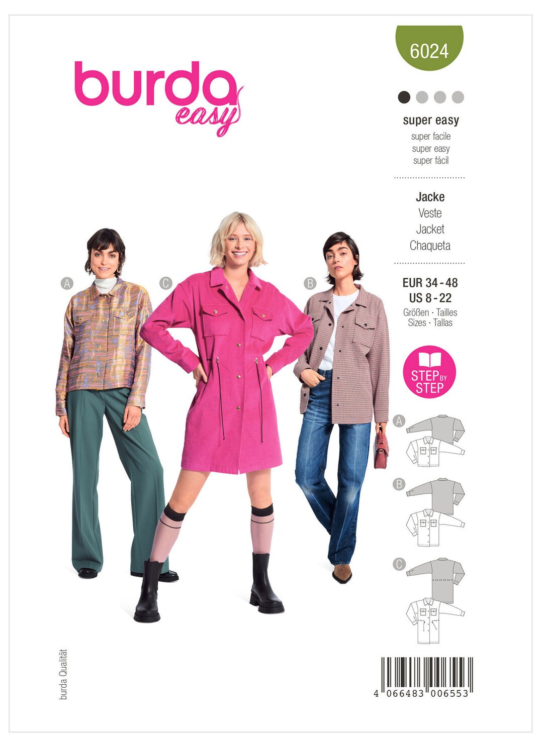 Misses' Jacket Burda Style Sewing Pattern 6024 Uncut, FF - Etsy