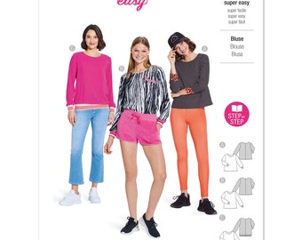 Uncut Burda Style Sewing Pattern 6155 Misses Blouse Dress Size 8-18 FF ...