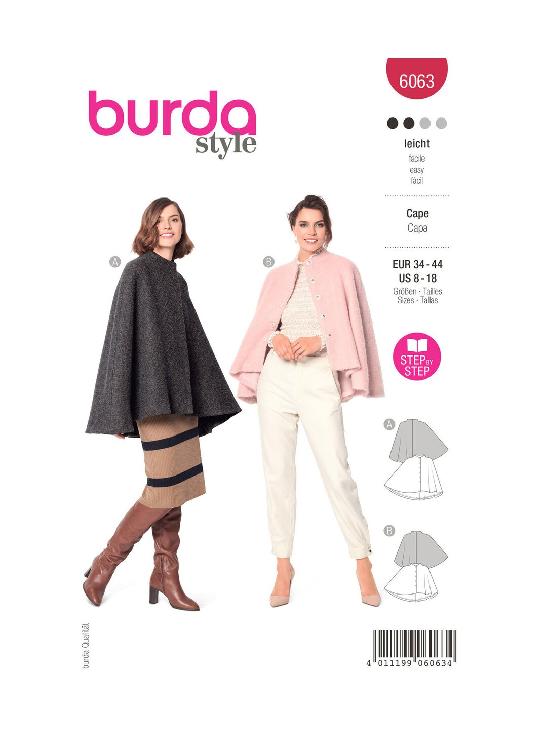 Misses' Cape Burda Style Sewing Pattern 6063 Uncut, FF - Etsy