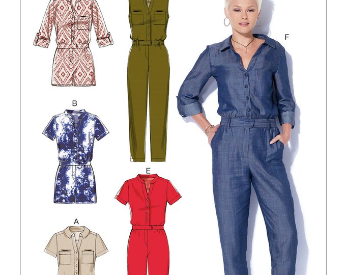 Misses Button-up Utility Jumpsuits and Rompers Mccall's Sewing Pattern ...
