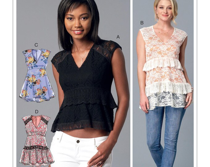 Misses' V-neck, Empire-waist Tops Mccall's Sewing Pattern M7388 - Etsy