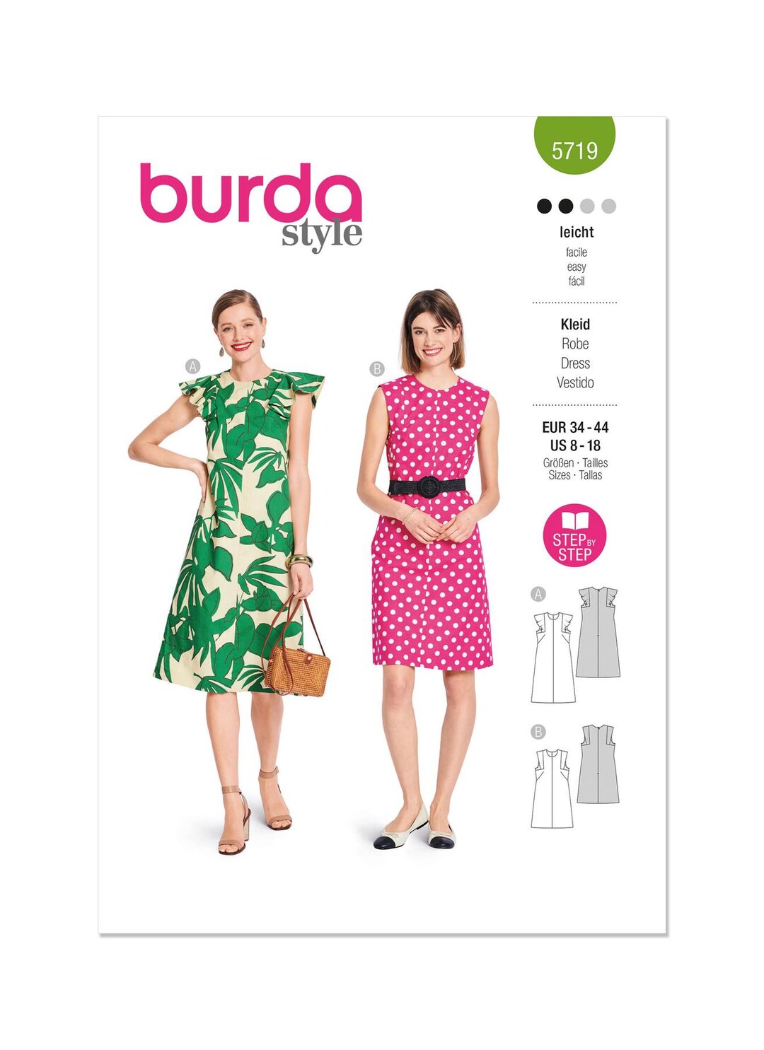 Misses' Dress Burda Style Sewing Pattern 5719 Uncut, FF - Etsy