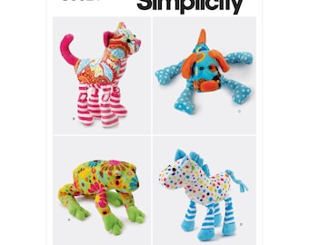 Two-pattern Piece Stuffed Animals Simplicity Sewing Pattern 8044 - Etsy