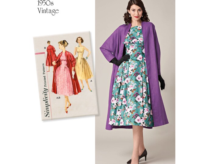 Misses Vintage Dress and Lined Coat Simplicity Sewing Pattern 8731 - Etsy