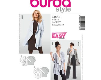 Misses' Collarless Jacket Burda Style Sewing Pattern 6465 Uncut, FF - Etsy