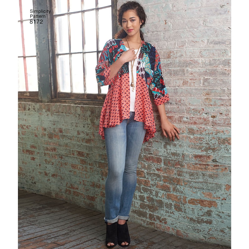 Misses' Fashion Kimonos With Length, Fabric and Trim Variations ...