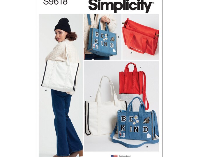 Tote Bag in Three Sizes Simplicity Sewing Pattern S9618 - Etsy
