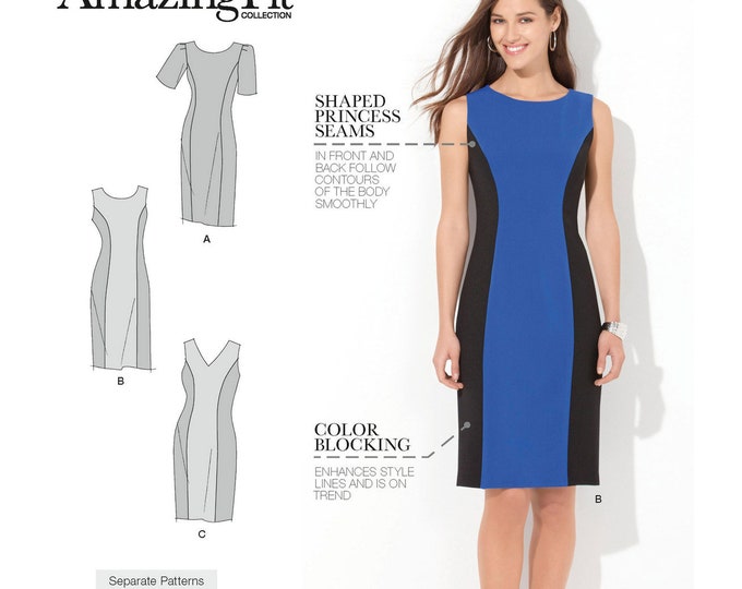 Misses' and Miss Plus Amazing Fit Dress Simplicity Sewing Pattern 1277 ...