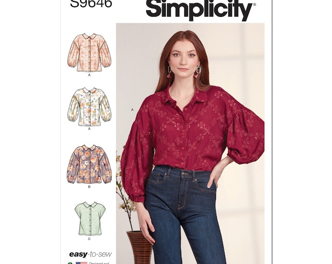 Misses' Button Down Top Simplicity Sewing Pattern S9646 Uncut, FF - Etsy