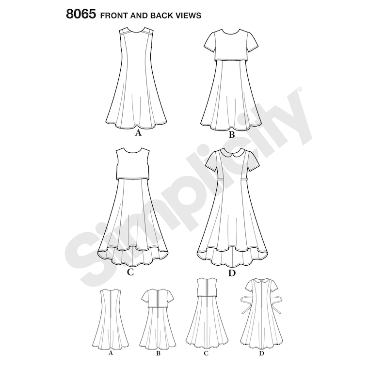 Girls' and Girls' Plus Dress or Popover Dress Simplicity Sewing Pattern 8065 Uncut, FF - Etsy