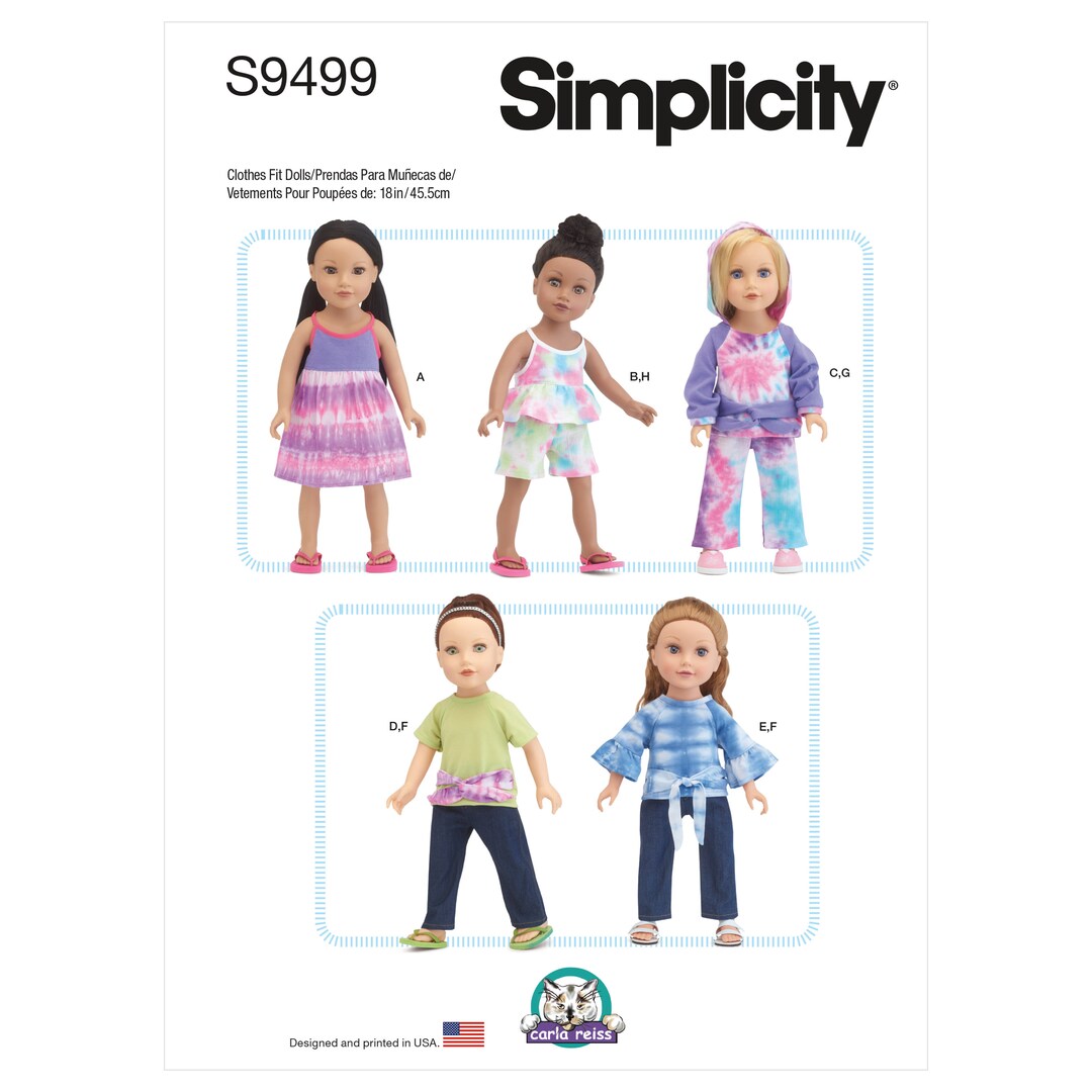 18" Doll Clothes Simplicity Sewing Pattern S9499 Uncut, FF - Etsy