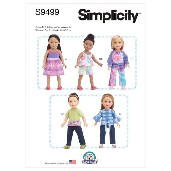 18 Doll Clothes Simplicity Sewing Pattern S9499 - Etsy