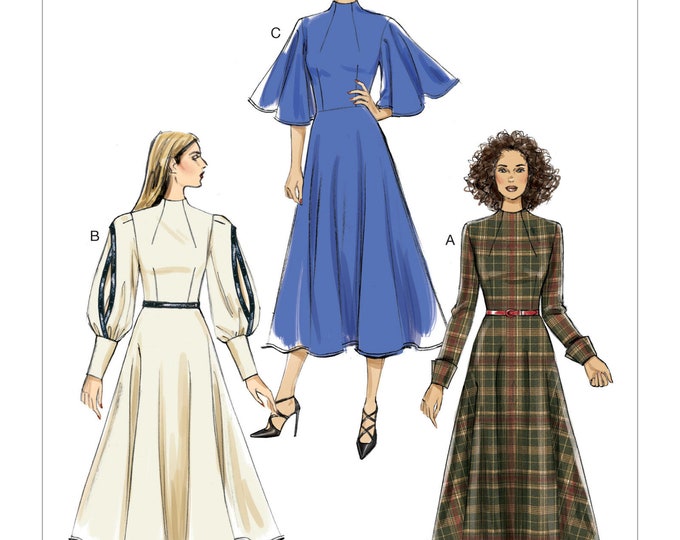 Misses Lined Raglan-sleeve Jacket and Funnel-neck Dress Vogue Sewing ...