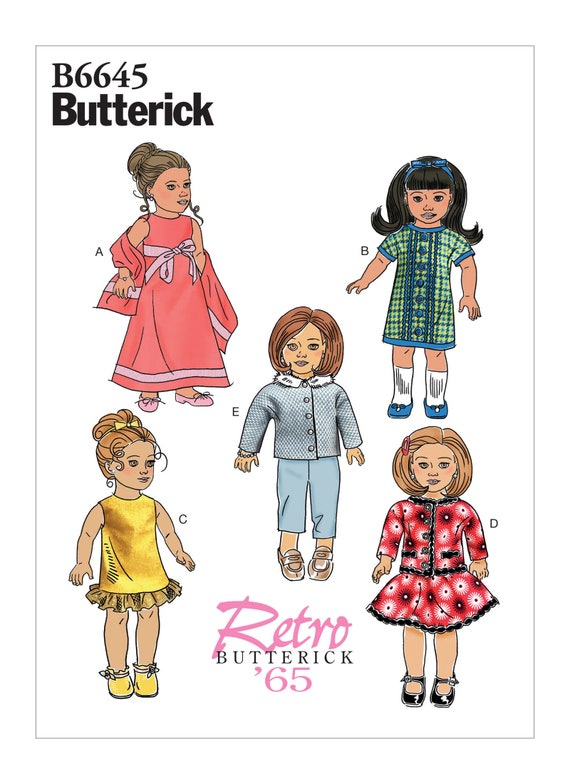 Clothes For 18 Doll Butterick Sewing Pattern B6645 | Etsy