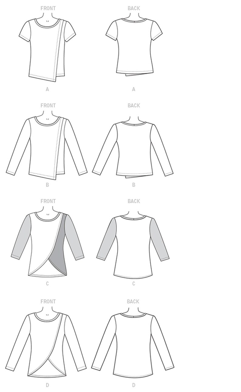 Misses' Tulip-hem or Overlay T-shirts Mccall's Sewing Pattern M7247 ...