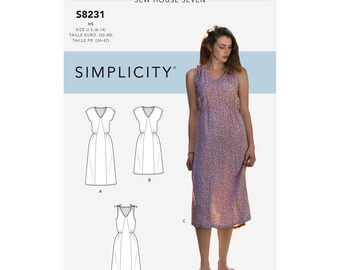 Simplicity Sewing Pattern 8231 Misses'dress in Two Lengths - Etsy