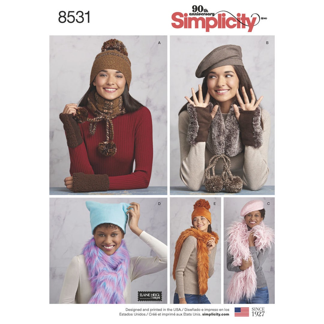 Misses' Cold Weather Accessories Simplicity Sewing Pattern 8531 - Etsy