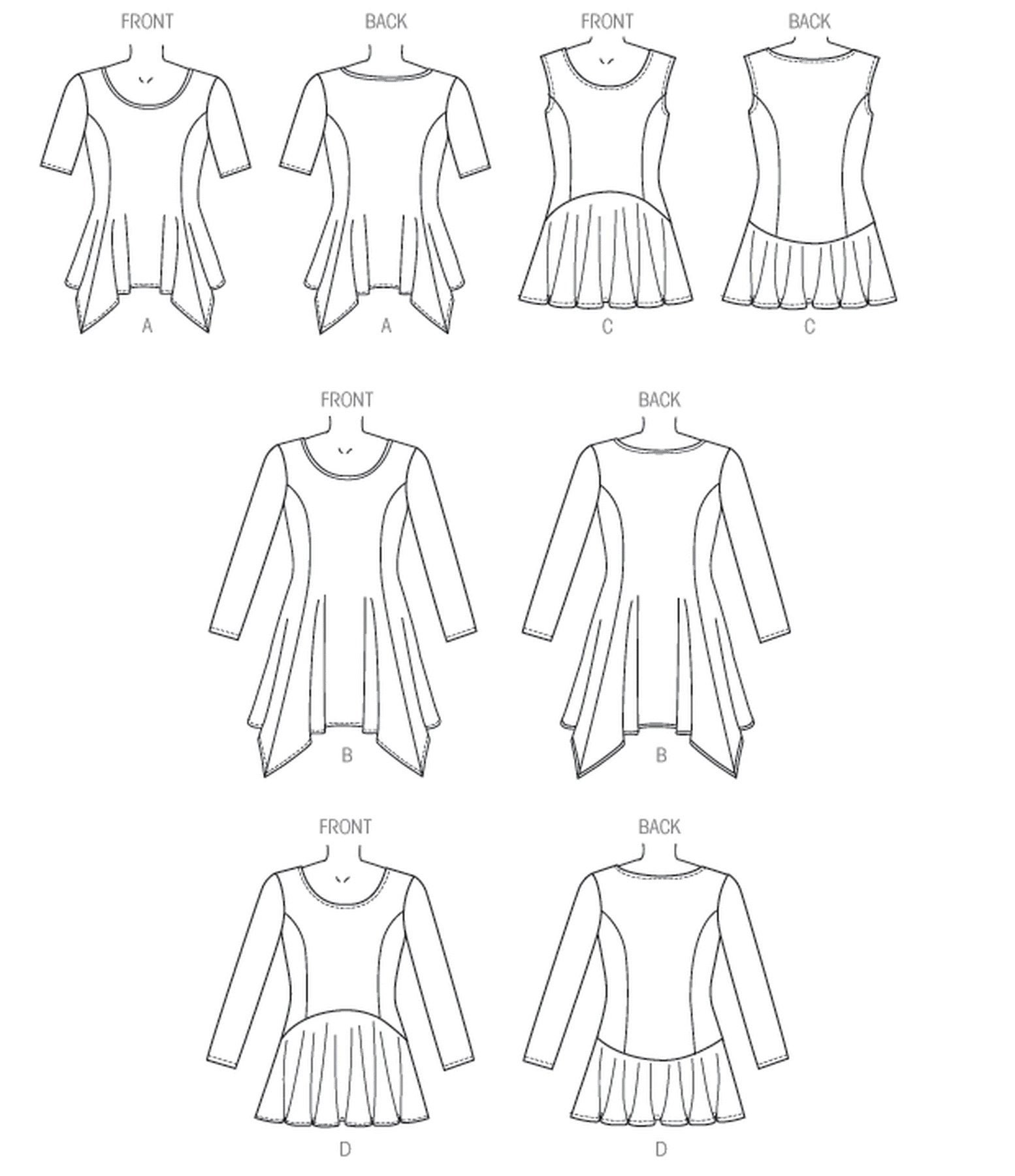 Misses' Handkerchief-hem or Peplum Tops Butterick Sewing - Etsy