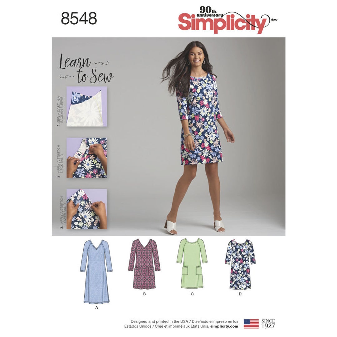 Misses Knit Dress Simplicity Sewing Pattern 8548 - Etsy