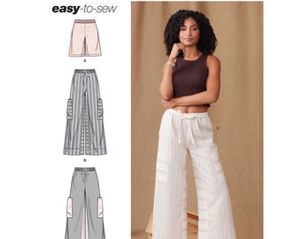 Misses Wide or Slim-leg Pull-on Pants Simplicity Sewing Pattern S8841 ...