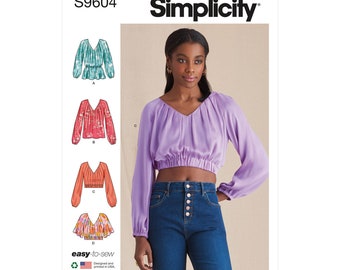 Uncut Simplicity Sewing Pattern 9693 for Misses' Blouses With ...