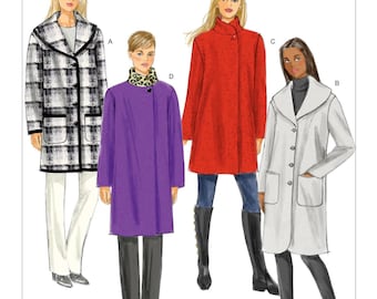 Misses' Stand-up or Shawl Collar Coats Fast & Easy Pattern Butterick ...