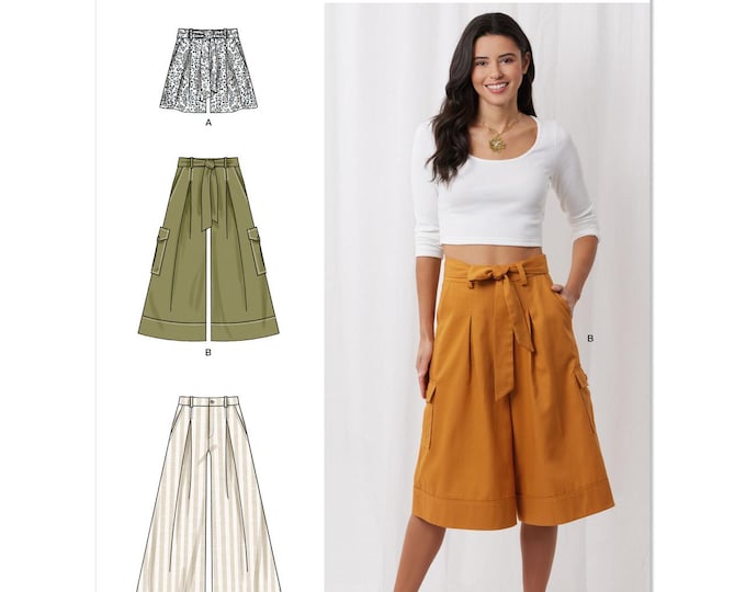 Misses Wide or Slim-leg Pull-on Pants Simplicity Sewing Pattern S8841 ...