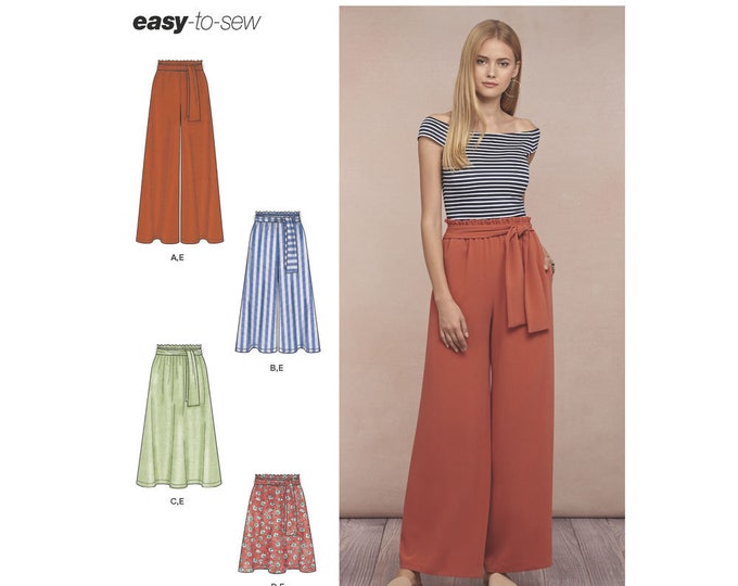 Misses Wide or Slim-leg Pull-on Pants Simplicity Sewing Pattern S8841 ...