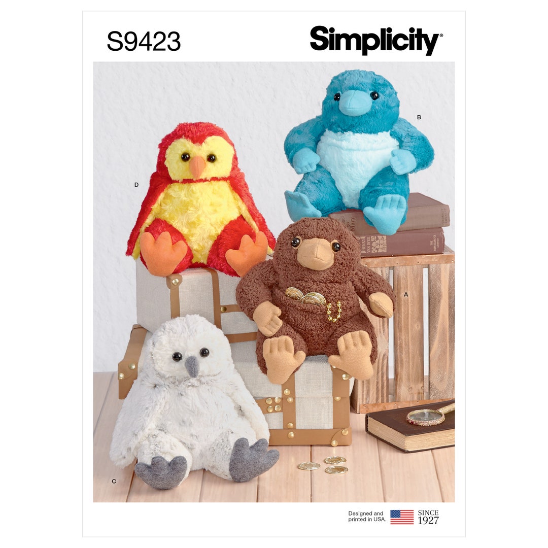 8-1/2" Stuffed Animals Simplicity Sewing Pattern S9423 - Etsy