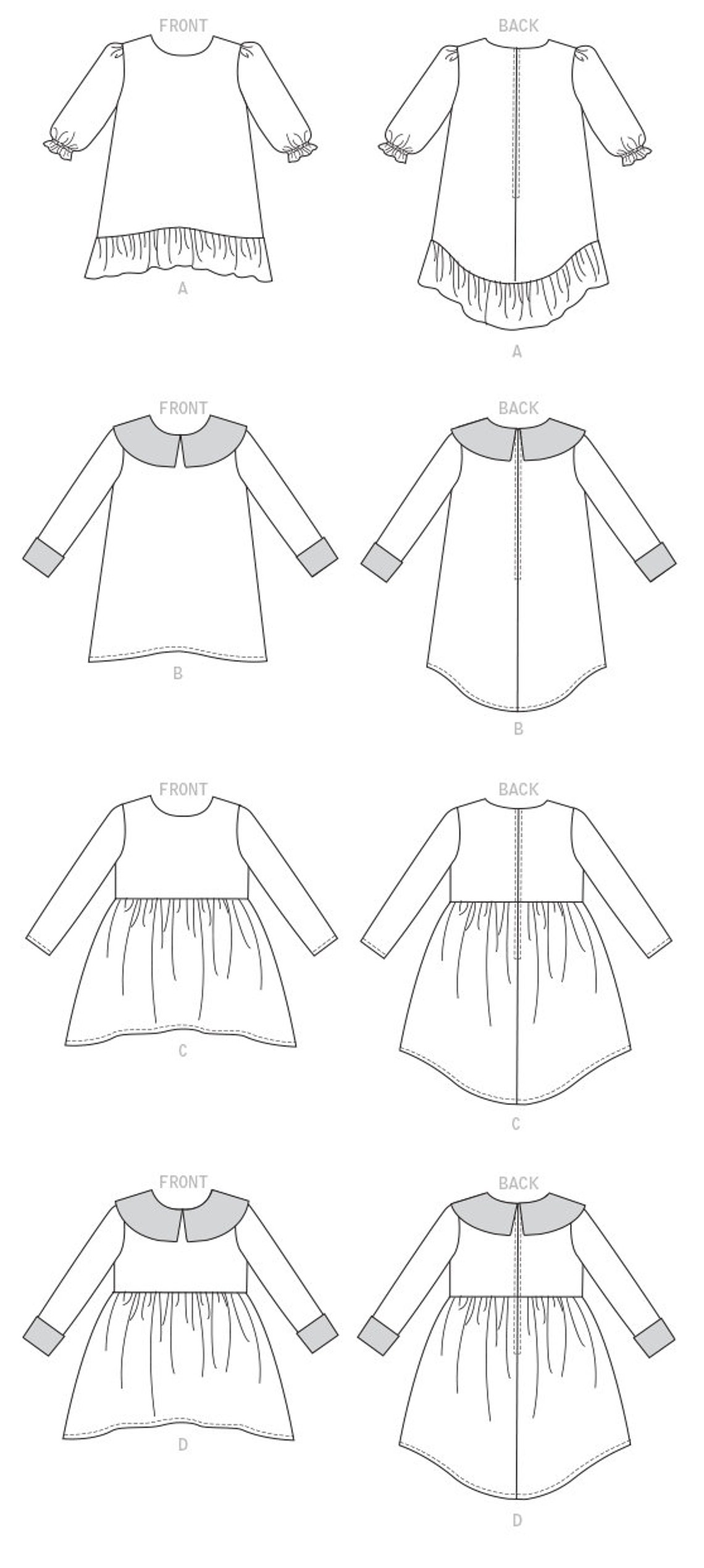 Children's/girls' High-low Dresses With Collar and - Etsy