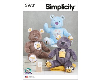 Uncut Simplicity Sewing Pattern 11696 9731 Stuffed Bear by Carla Reiss ...