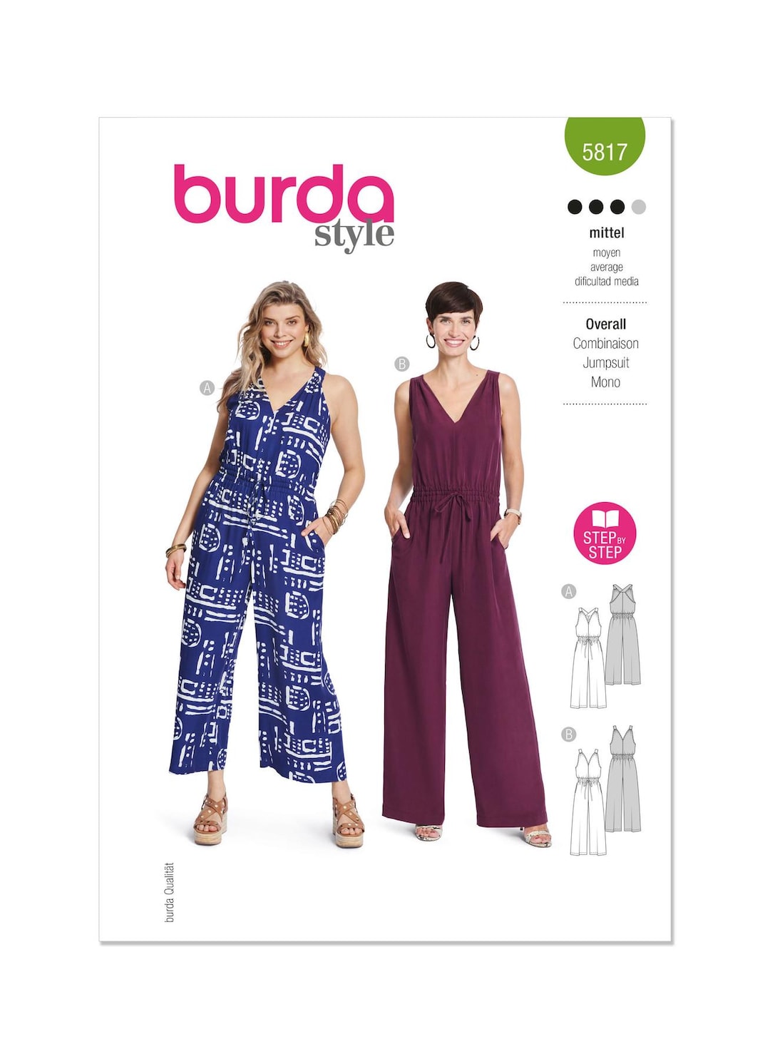 Misses' Overall Burda Style Sewing Pattern 5817 Uncut, FF - Etsy