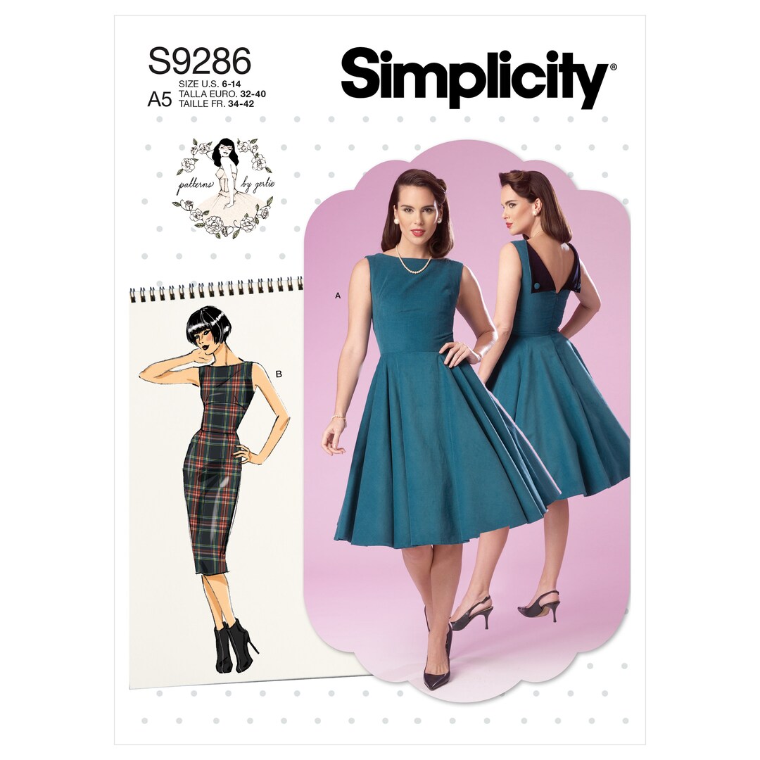 Misses' Fold-back Facing Dresses Simplicity Sewing Pattern S9286 Uncut ...