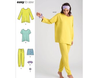 Simplicity 9020 Sewing Pattern S9020 Sleepwear Knit Tops Pants Shorts ...