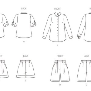 Misses' Shirts and Shorts Butterick Sewing Pattern B6946 Uncut, FF - Etsy