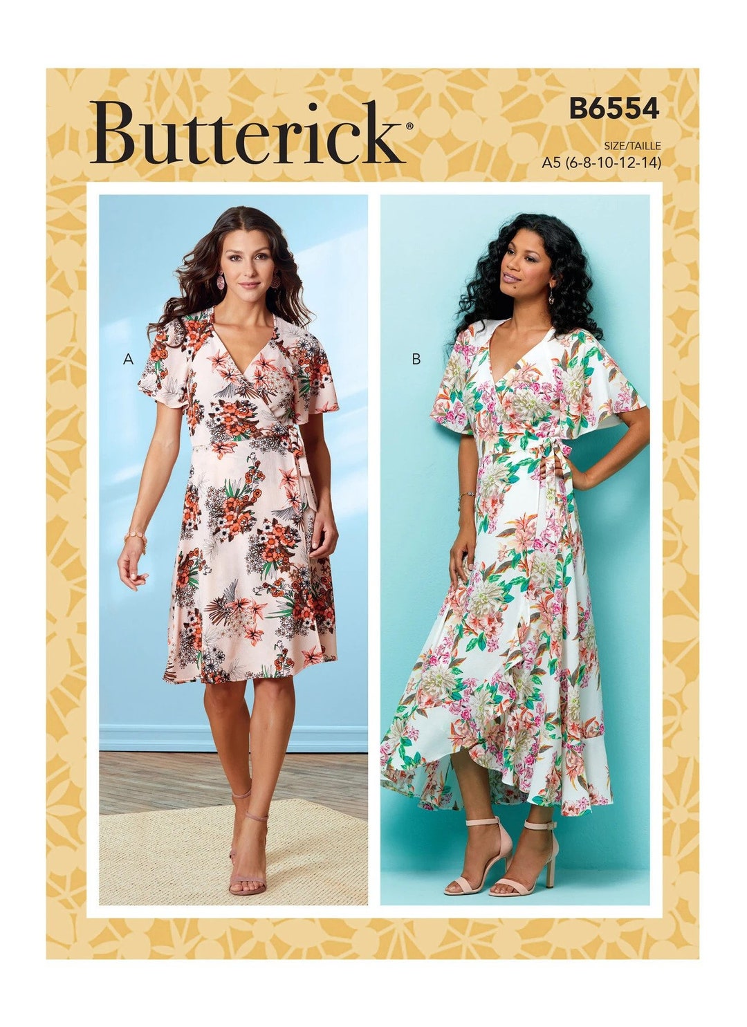 Misses Wrap Dresses Butterick Sewing Pattern B6554 Uncut, FF - Etsy