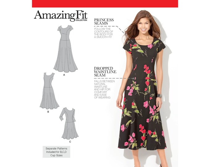 Misses and Plus Size Amazing Fit Dress Simplicity Sewing Pattern 1537 ...