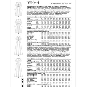 Misses' Dress With Sleeve and Length Variations Vogue Sewing Pattern ...