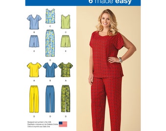 Simplicity Sewing Pattern 1446 Six Made Easy Pull on Tops and Pants or ...