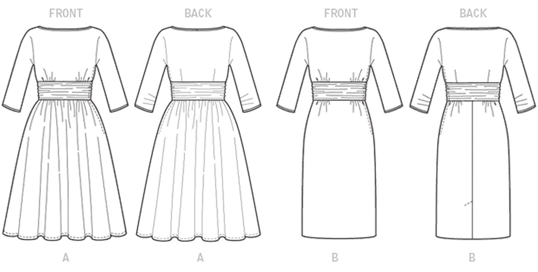 Misses' Ruched-waist Dresses Butterick Sewing Pattern - Etsy