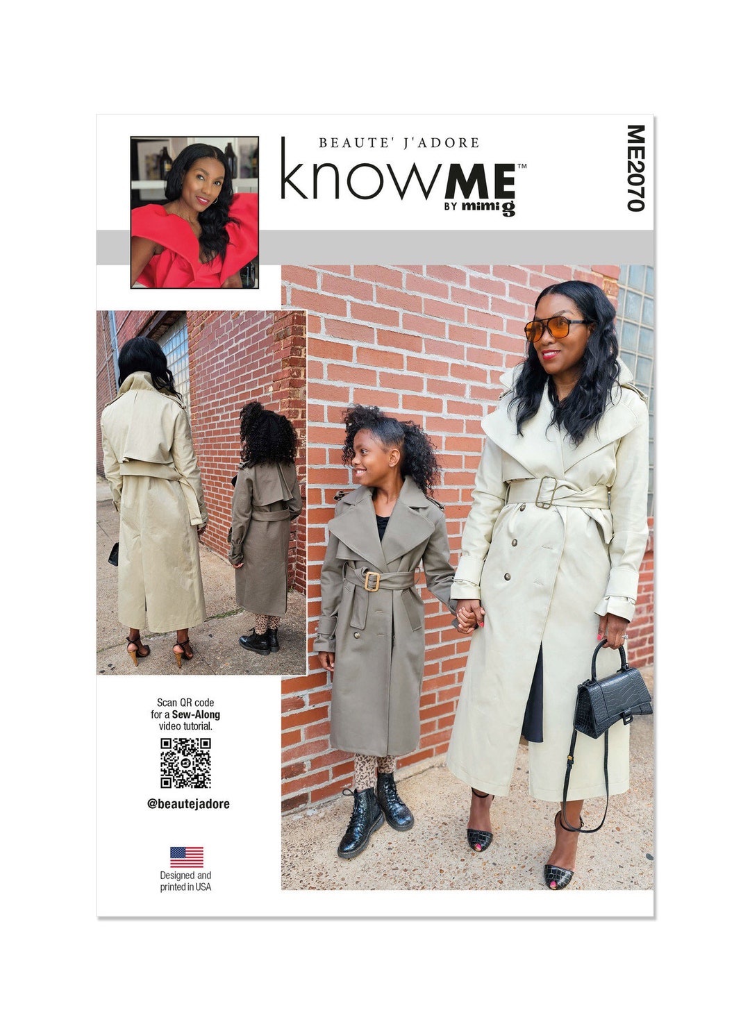 Girl's and Misses' Trench Coat by Beaute' J'adore Know Me Sewing Pattern ME2070 Uncut, FF - Etsy