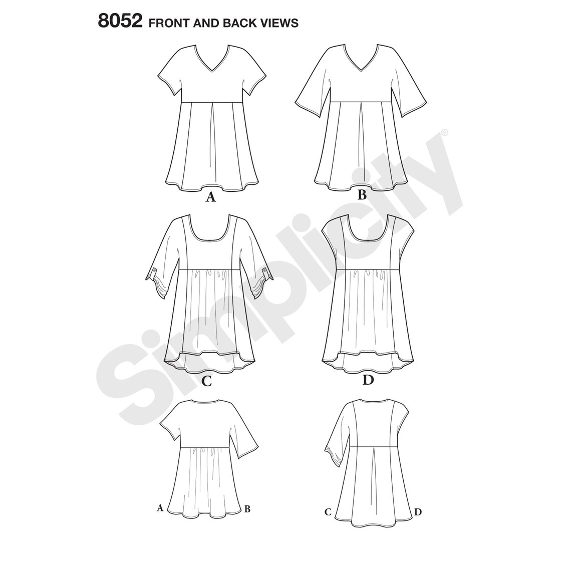 Misses' Easy-to-sew Tops Simplicity Sewing Pattern 8052 - Etsy