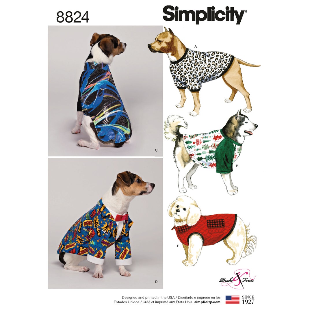 Dog Coats in Three Sizes Simplicity Sewing Pattern 8824 Uncut, FF - Etsy