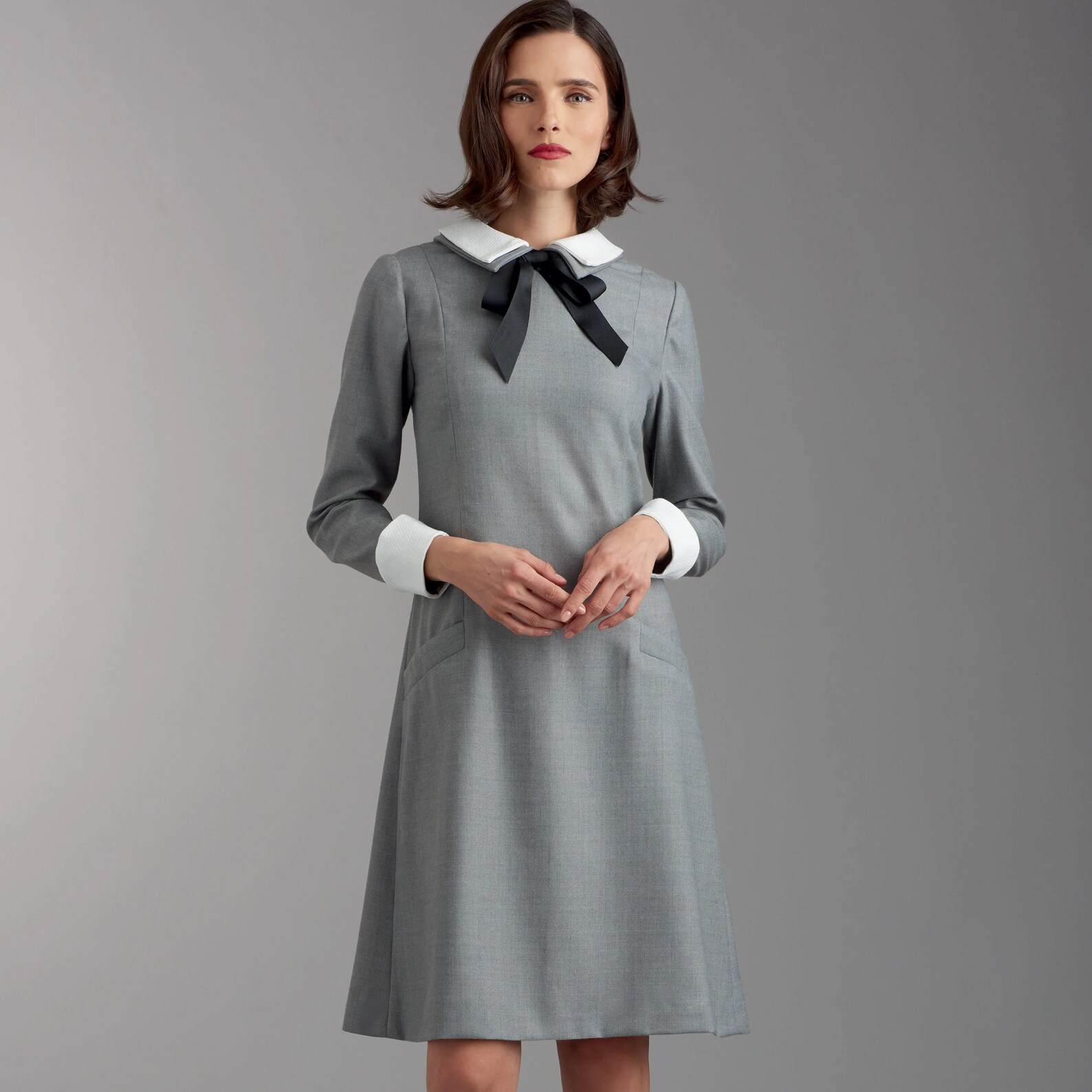 Misses and Women's Dress With Collar, Cuff and Sleeve Variations ...