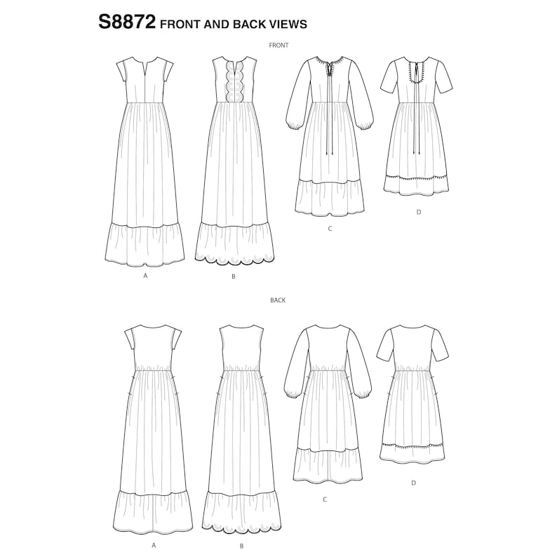Misses' Pullover Dress Simplicity Sewing Pattern S8872 - Etsy