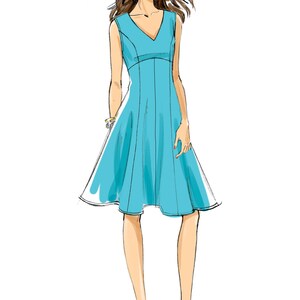 Misses' Fit-and-flare, Empire-waist Dresses Butterick Sewing Pattern ...